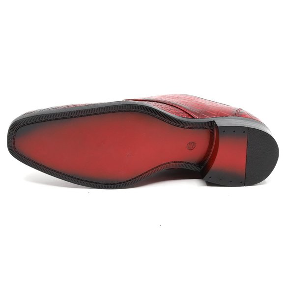 Metrocharm | Shoes | Burgundy Red Mens Alligator Crocodile Print Oxford ...